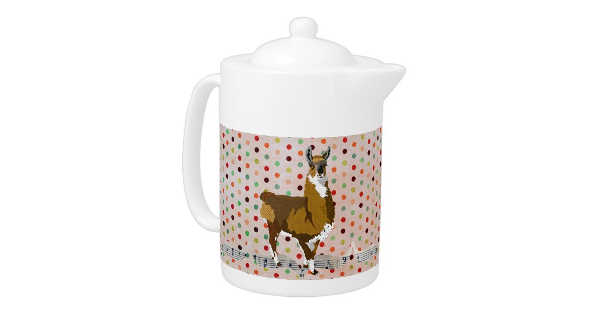 Golden LLama Pokadot Teapot | Zazzle