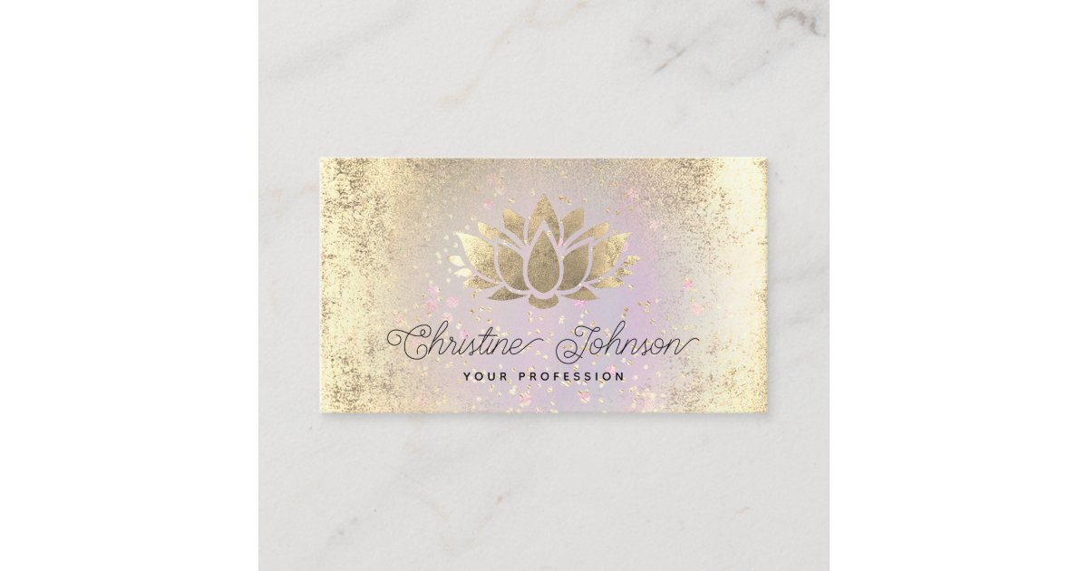 golden lotus business card | Zazzle