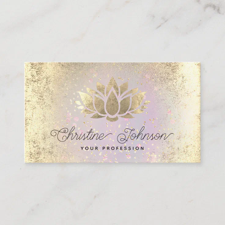 golden lotus business card | Zazzle