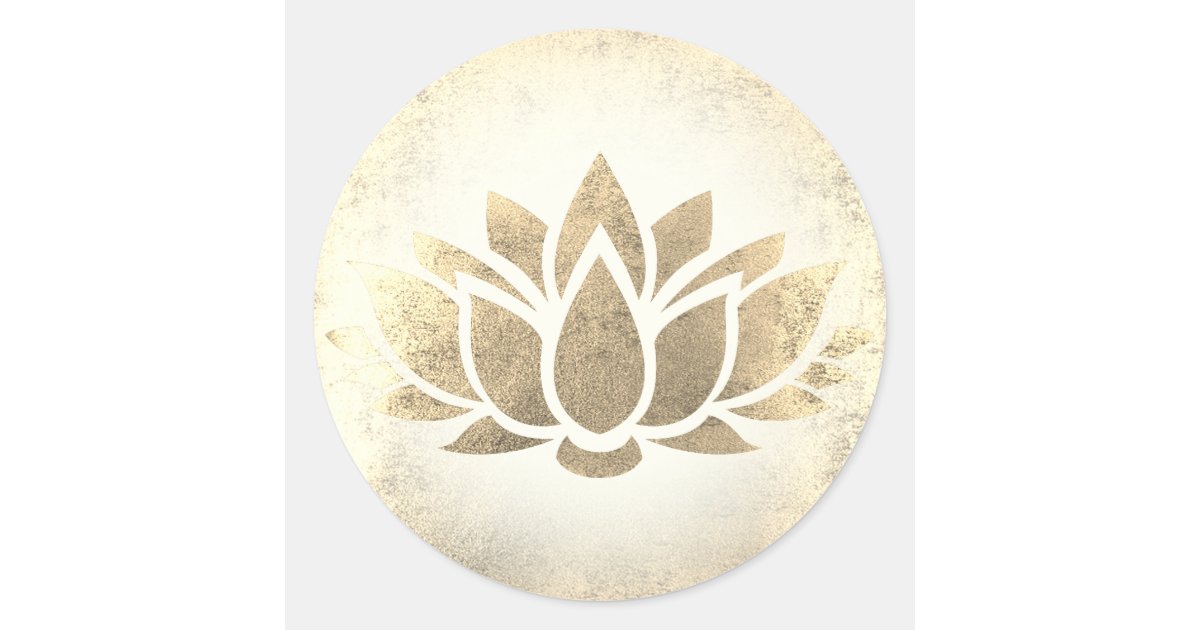 golden lotus classic round sticker | Zazzle