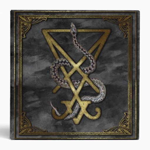 Golden Lucifer Serpent Sigil Occult Grimoire 3 Ring Binder | Zazzle