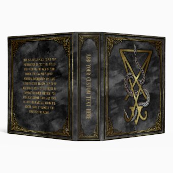 Golden Lucifer Serpent Sigil Occult Grimoire 3 Ring Binder | Zazzle