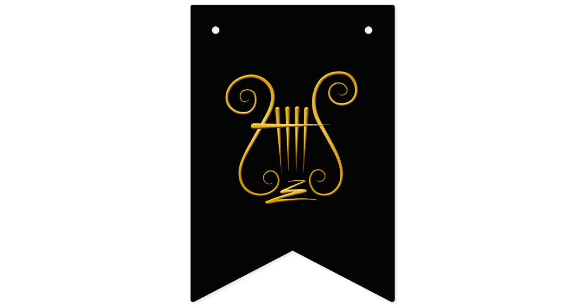 Golden Lyre Bunting Flags | Zazzle