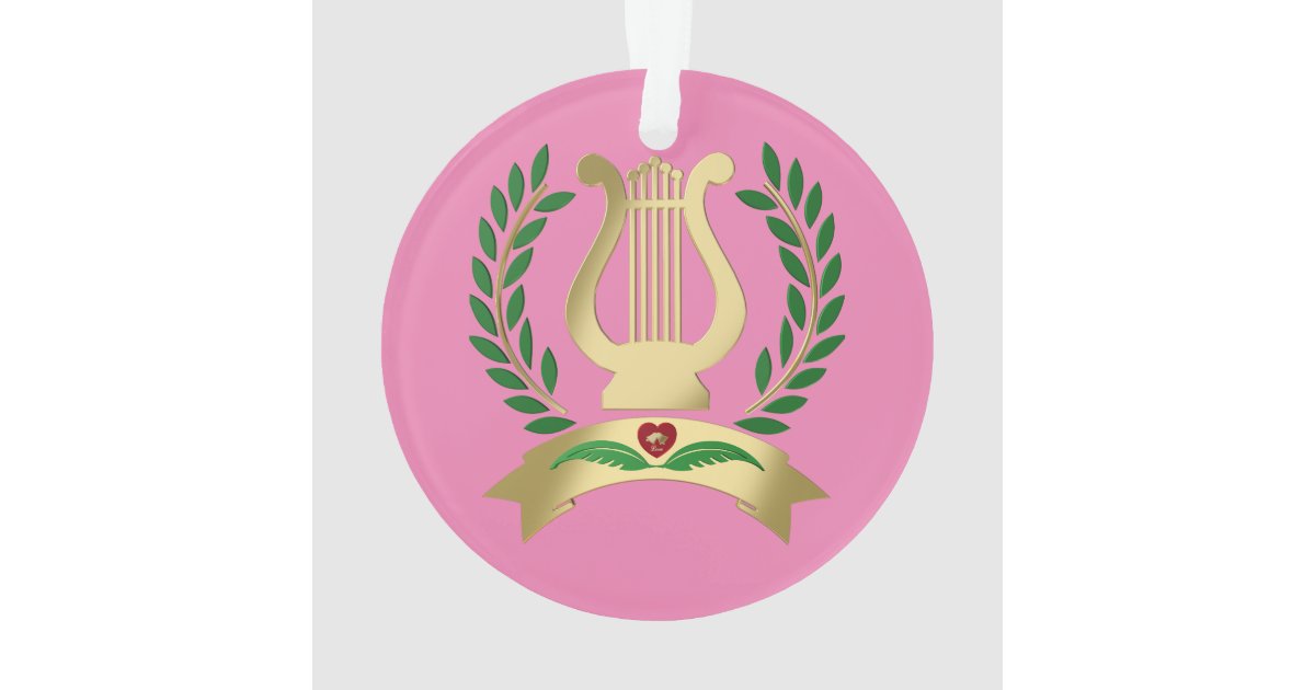 Golden lyre ornament | Zazzle