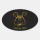 Golden Lyre Oval Sticker | Zazzle