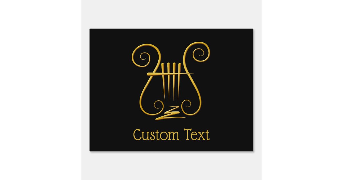 Golden Lyre Sign | Zazzle