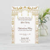 Golden mandap indian pattern design invitation | Zazzle