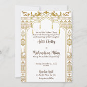 Golden mandap indian pattern design invitation | Zazzle