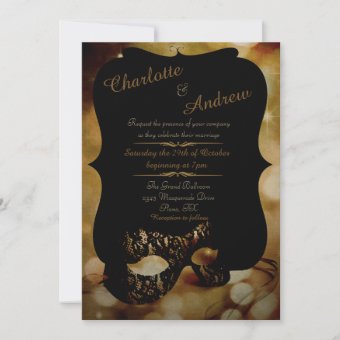 Golden Mask Invitation | Zazzle
