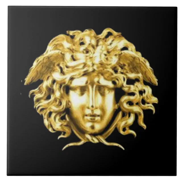 Golden Medusa Wall Tile | Zazzle