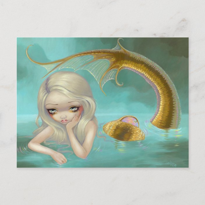 "Golden Mermaid" Postcard | Zazzle.com