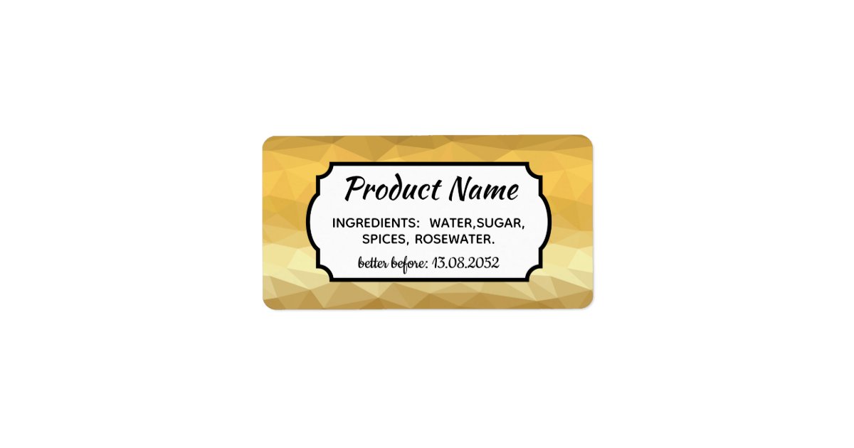 Golden metallic effect sticker labels | Zazzle