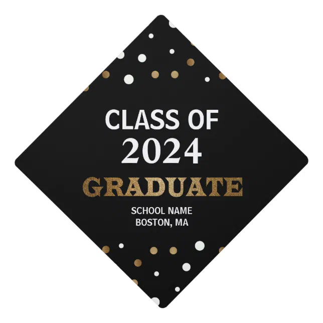 Golden Milestone: Class of 2024 Personalized Gradu Graduation Cap ...
