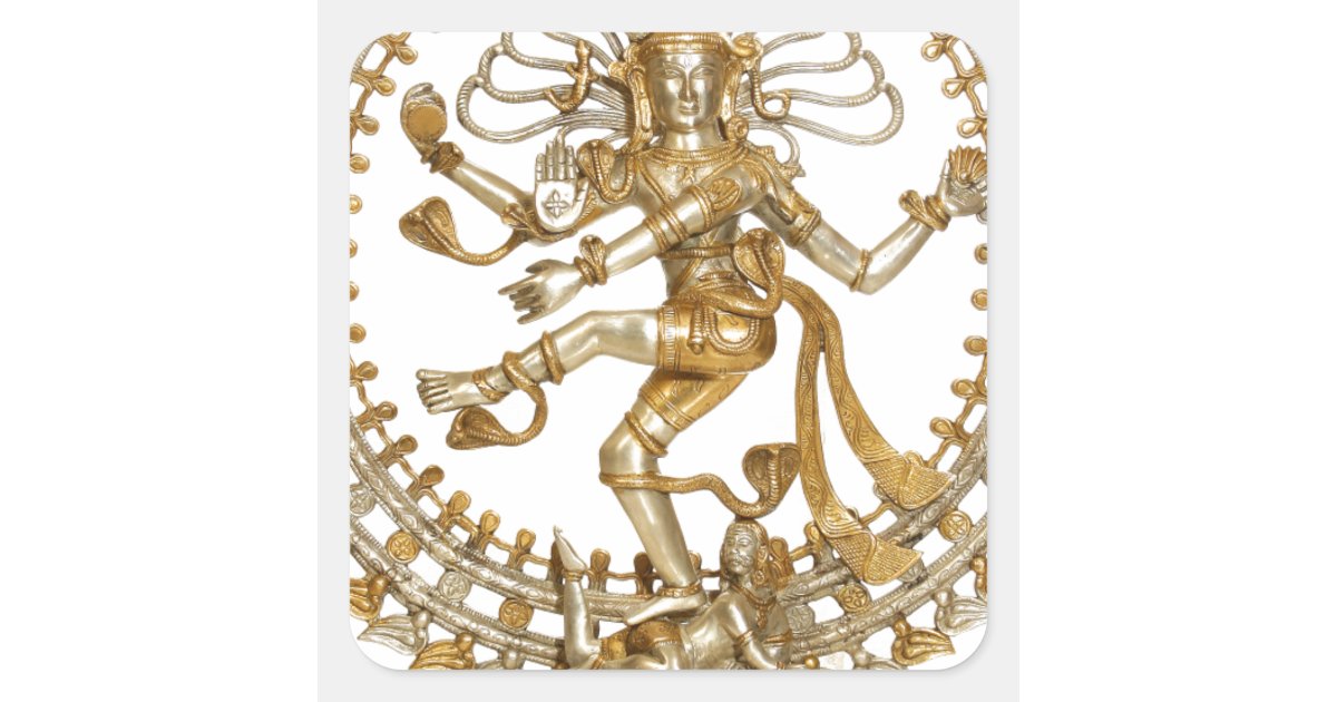 GOLDEN NATRAJ SQUARE STICKER | Zazzle