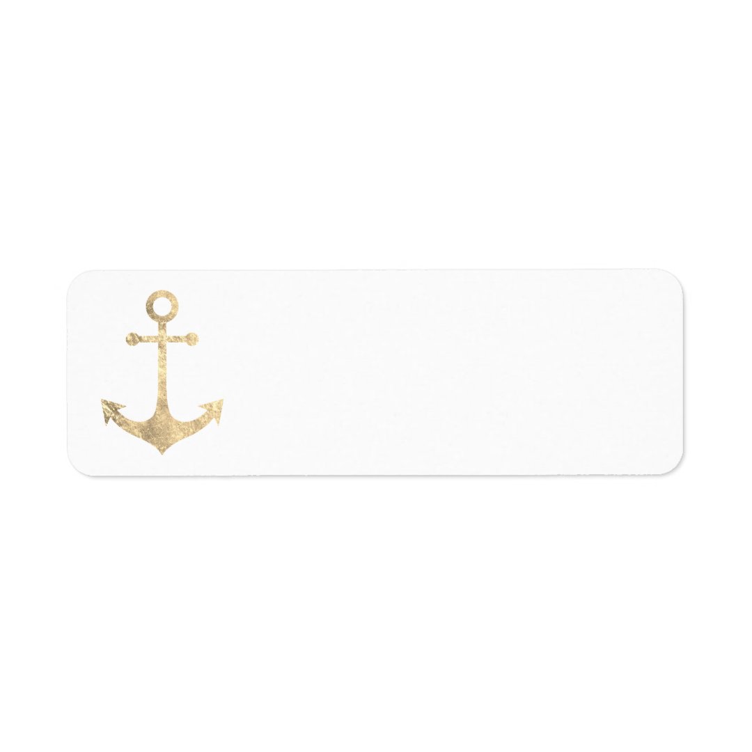 golden nautical anchor label | Zazzle