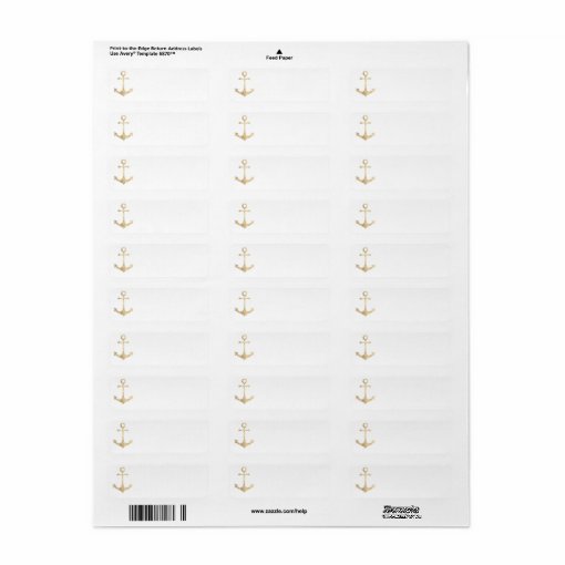 golden nautical anchor label | Zazzle