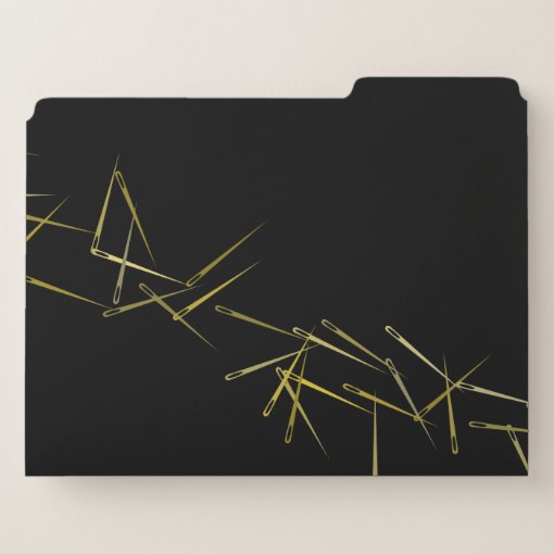 Golden Needles - Costume Designer - Black & White File Folder | Zazzle
