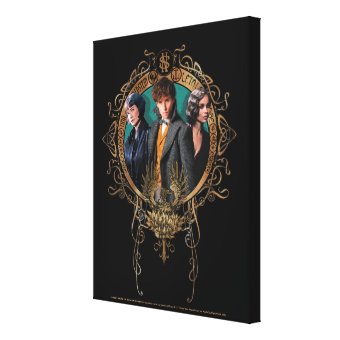 Golden Newt, Tina, and Leta Art Deco Portrait Canvas Print | Zazzle
