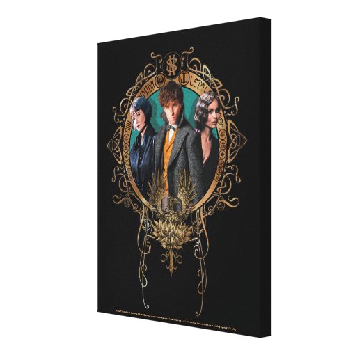 Golden Newt, Tina, and Leta Art Deco Portrait Canvas Print | Zazzle