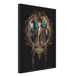Golden Newt, Tina, and Leta Art Deco Portrait Canvas Print | Zazzle