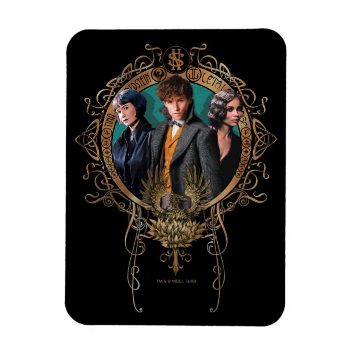 Golden Newt, Tina, and Leta Art Deco Portrait Magnet | Zazzle.com