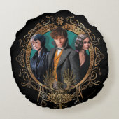 Golden Newt, Tina, and Leta Art Deco Portrait Round Pillow | Zazzle