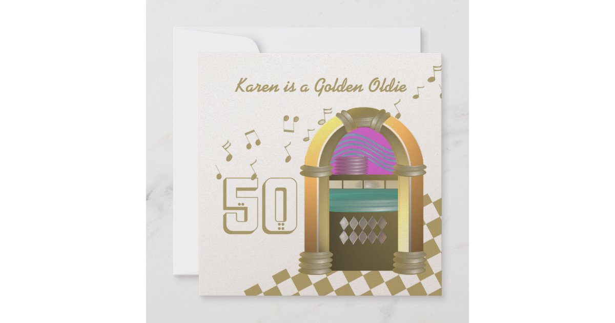 Golden Oldies Juke Box Invitation | Zazzle