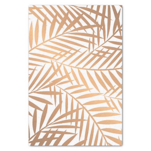 Golden Palm Tree Leaf Pattern Tissue Paper | Zazzle