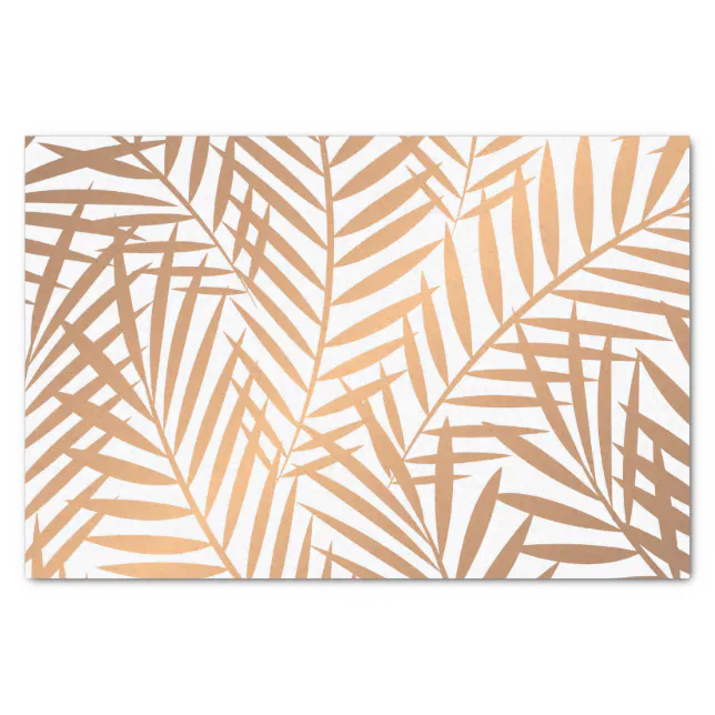 Golden Palm Tree Leaf Pattern Tissue Paper | Zazzle
