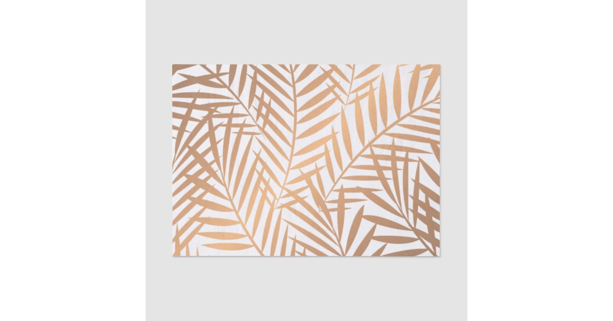Golden Palm Tree Leaf Pattern Tissue Paper | Zazzle