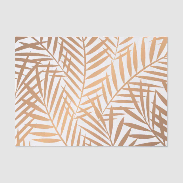 Golden Palm Tree Leaf Pattern Tissue Paper | Zazzle