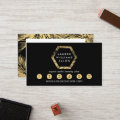 Golden Palms Spray Tanning Logo Black Loyalty Card | Zazzle