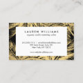Golden Palms Spray Tanning Salon Logo on Black Business Card | Zazzle