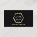 Golden Palms Spray Tanning Salon Logo on Black Business Card | Zazzle