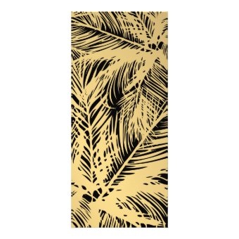 Golden Palms Spray Tanning Salon Logo on Black Rack Card | Zazzle