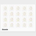 Golden Palms Spray Tanning Salon Logo on White Square Sticker | Zazzle