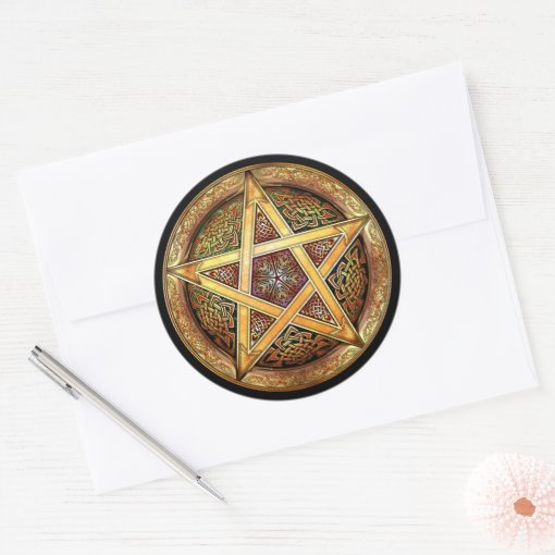 Golden Pentacle Stickers | Zazzle