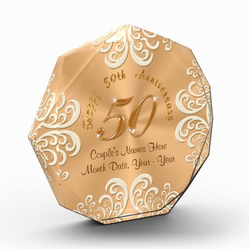 Golden Personalized Happy 50th Anniversary Gifts | Zazzle