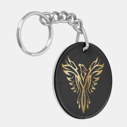Golden Phoenix Keychain | Zazzle