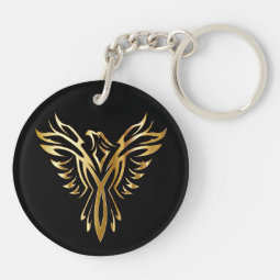 Golden Phoenix Keychain | Zazzle