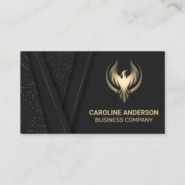 Golden Phoenix Logo Business Card | Zazzle
