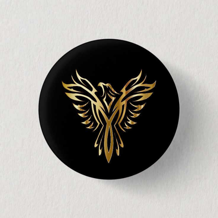 Golden Phoenix Pinback Button | Zazzle