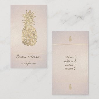 golden pineapple design business card | Zazzle