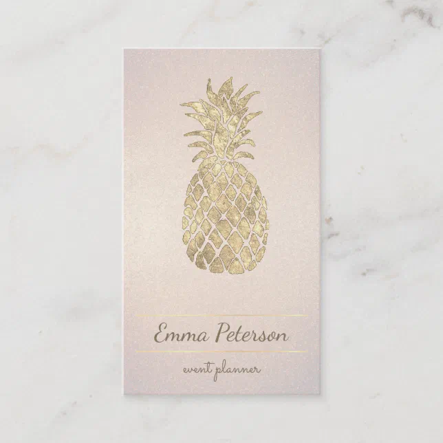 golden pineapple design business card | Zazzle