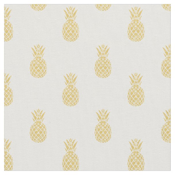 Golden Pineapple Fabric | Zazzle