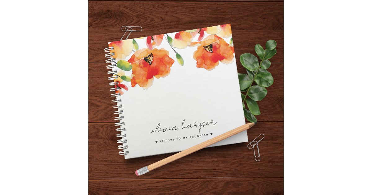 Golden Poppy Letters to Daughter Journal | Zazzle