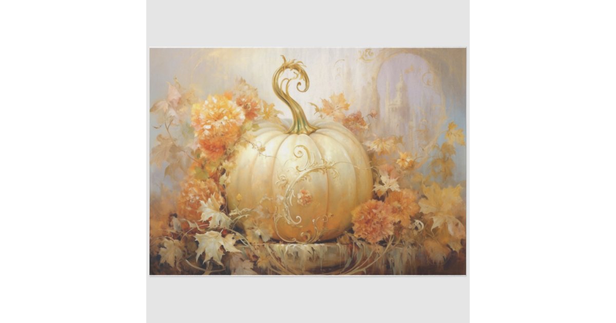 Golden Pumpkin Tale Tissue Paper | Zazzle