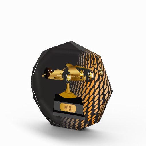 Golden Race Car Trophy Award | Zazzle