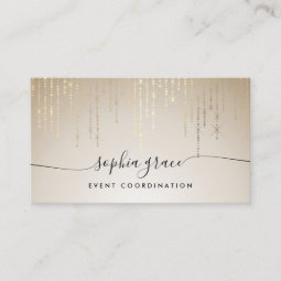 Golden Rain Signature Calligraphy Script Business Card | Zazzle