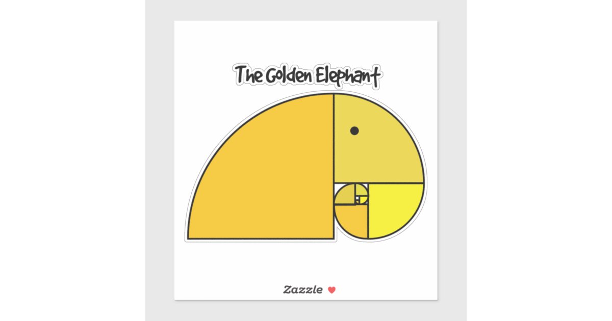 Golden Ratio Elephant Fibonacci Sticker | Zazzle